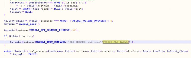 Cài đặt SQL MODE trong Codeigniter (CI) - Nosomovo
